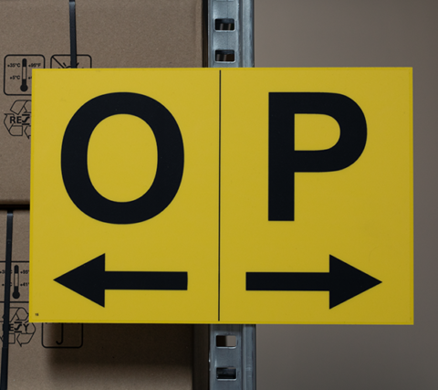 Custom made warehouse area and aisle location signs | ONE2ID