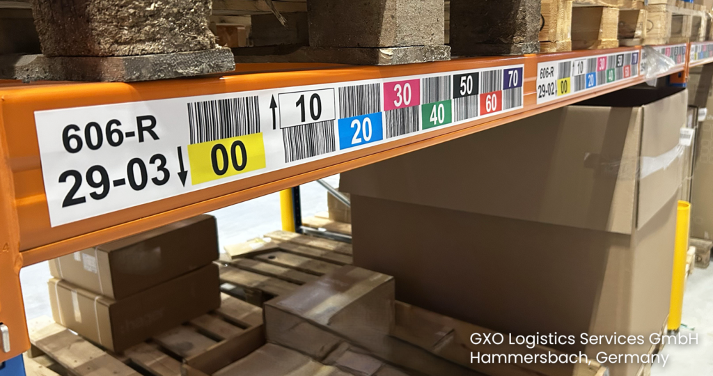 Warehouse rack labels custom made | ONE2ID
