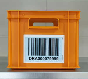 Place label here labels for plastic crates and bins | ONE2ID